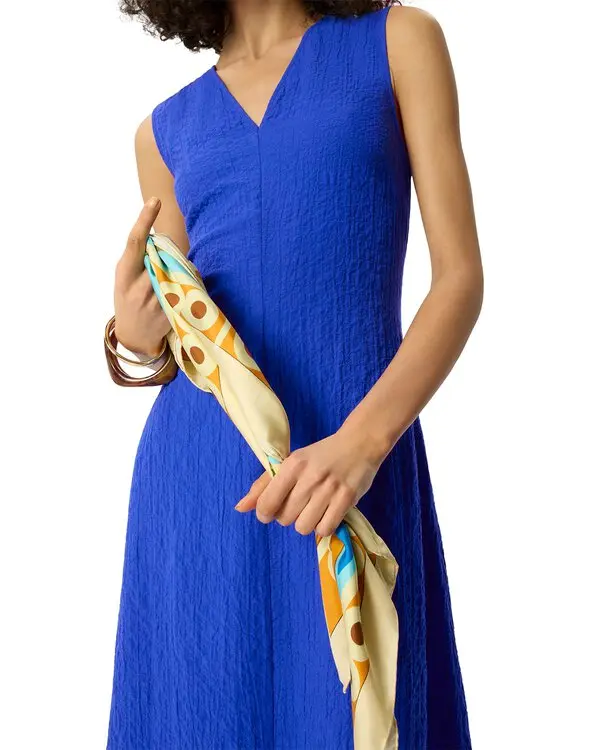 Whistles Textured V-neck Midi Dress