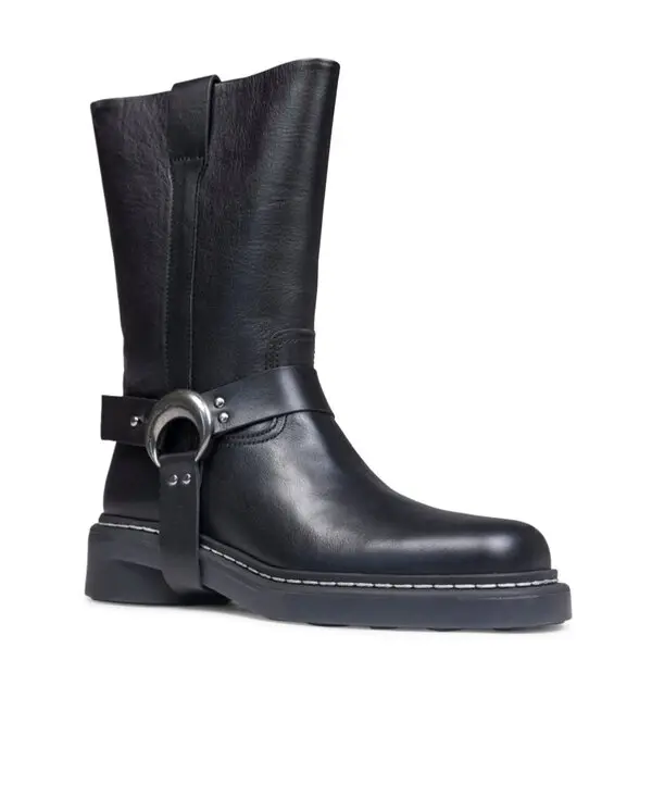 MARINE SERRE Logo Plaque Round Toe Boots