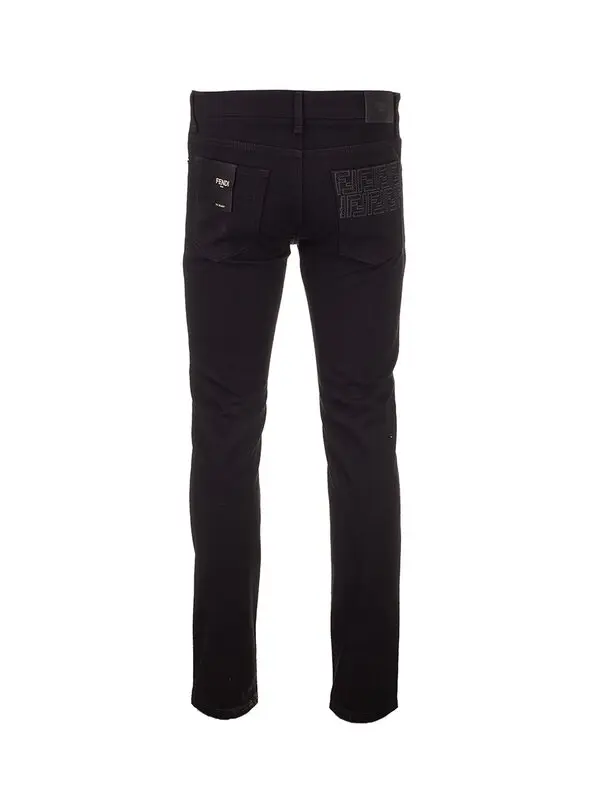 Fendi Logo Patch Slim-fit Jeans