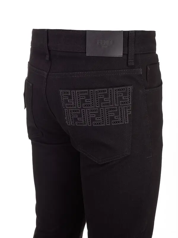 Fendi Logo Patch Slim-fit Jeans