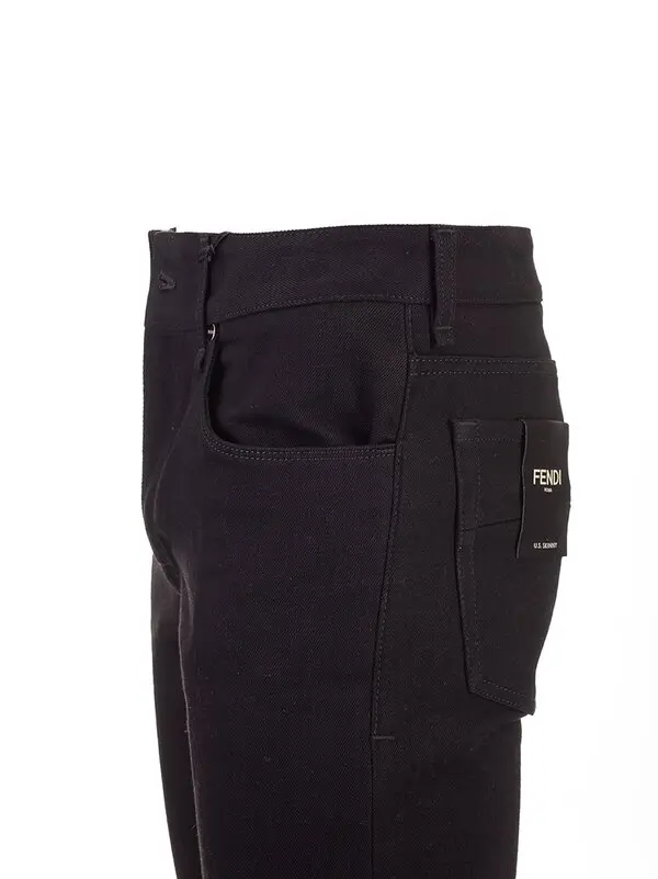 Fendi Logo Patch Slim-fit Jeans
