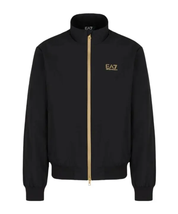 EA7 Logo Printed Zipped Jacket