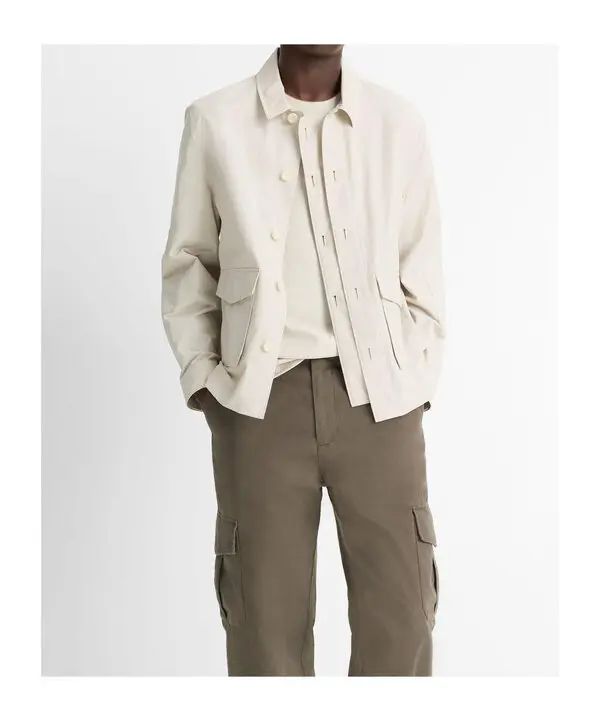 Vince Button-up Jacket With Classic Collar