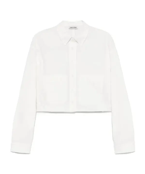 LOW CLASSIC Cropped Shirt With Button-down Collar And Buckle Cuffs