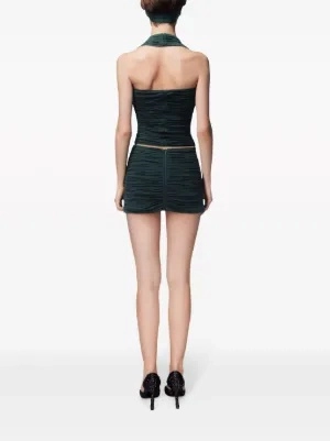 AREA Cut-out Ruched Miniskirt