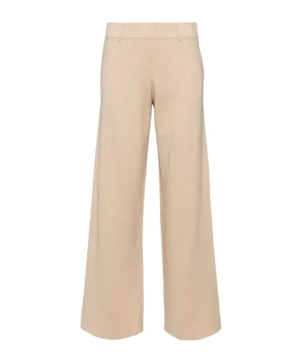 Staud Jet Set Trousers Camel Cotton Cashmere Ribbed