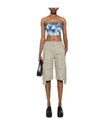 Palm Angels Washed Denim Cropped Corset