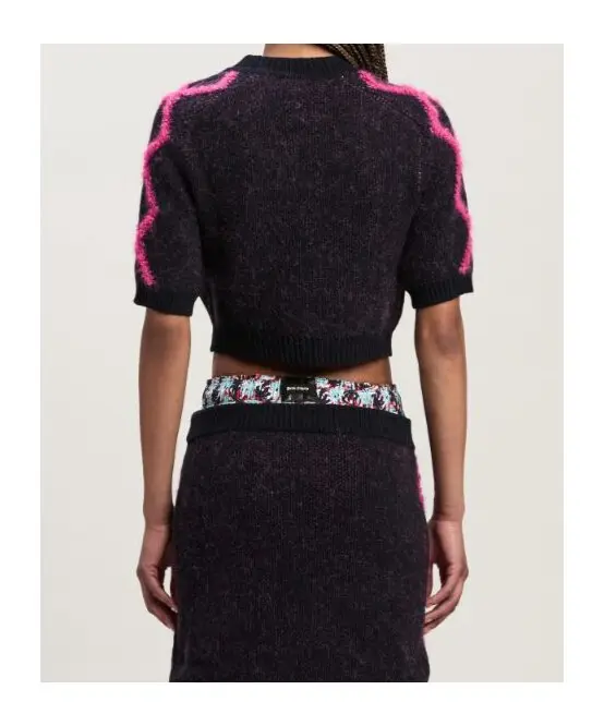Palm Angels Monogram Argyle Cropped Top