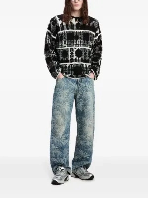 Palm Angels Intarsia-knit Monogram Jumper