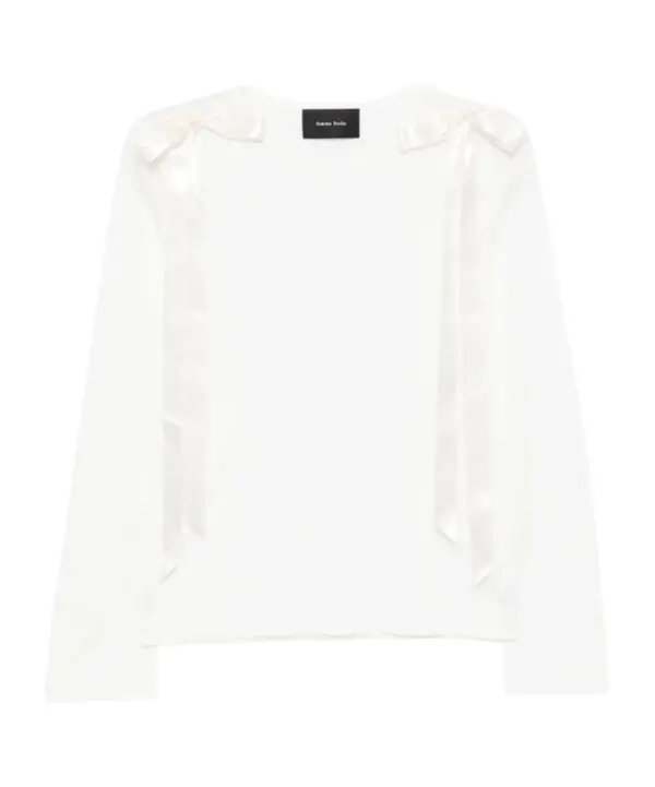 Simone Rocha Lyocell T-shirt With Bow Detail - White