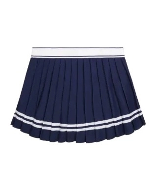 SPORTY  RICH Pleated Stripe Mini Skirt