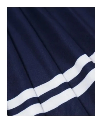 SPORTY  RICH Pleated Stripe Mini Skirt