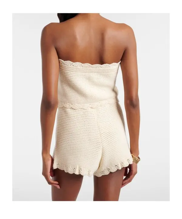 Posse Dylan Crochet Strapless Crop Top