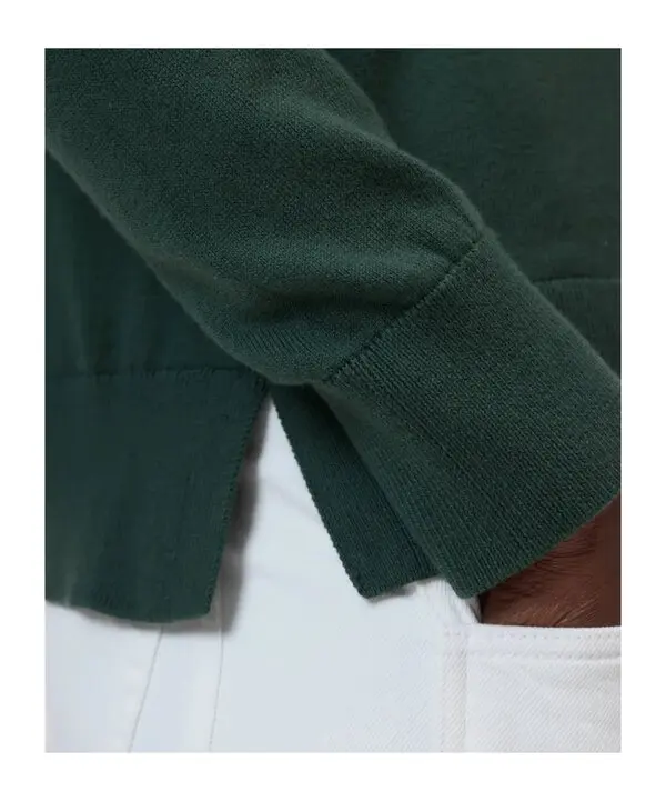 Closed Long Sleeve Crew Neck Knitwear With Side Slits
