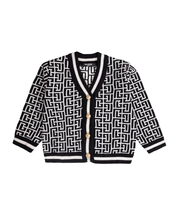 Balmain Geometric Pattern Cardigan