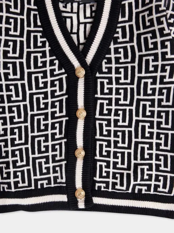 Balmain Geometric Pattern Cardigan