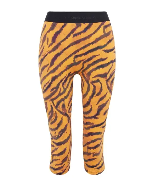 MARINE SERRE Tiger Print Cropped Trousers