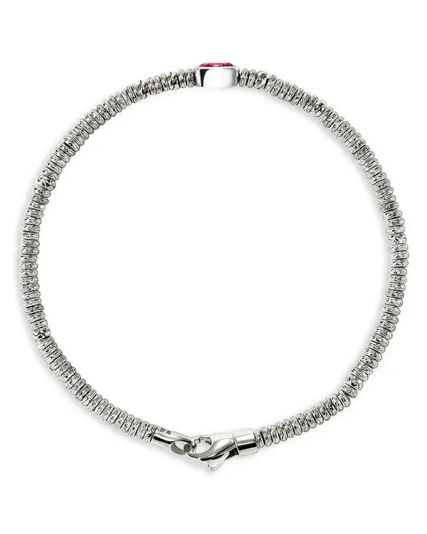 John Hardy Sterling Heishi Rhodolite Bead Bracelet