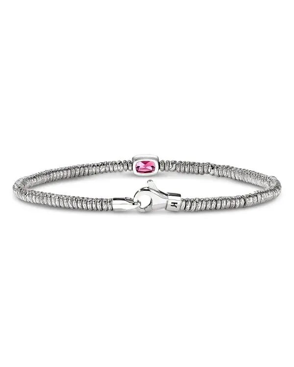John Hardy Sterling Heishi Rhodolite Bead Bracelet