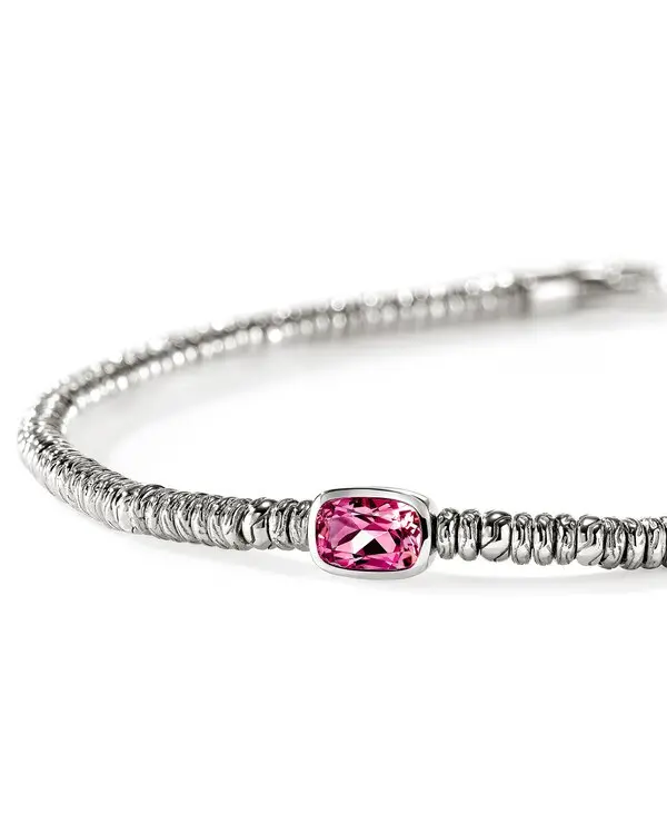 John Hardy Sterling Heishi Rhodolite Bead Bracelet