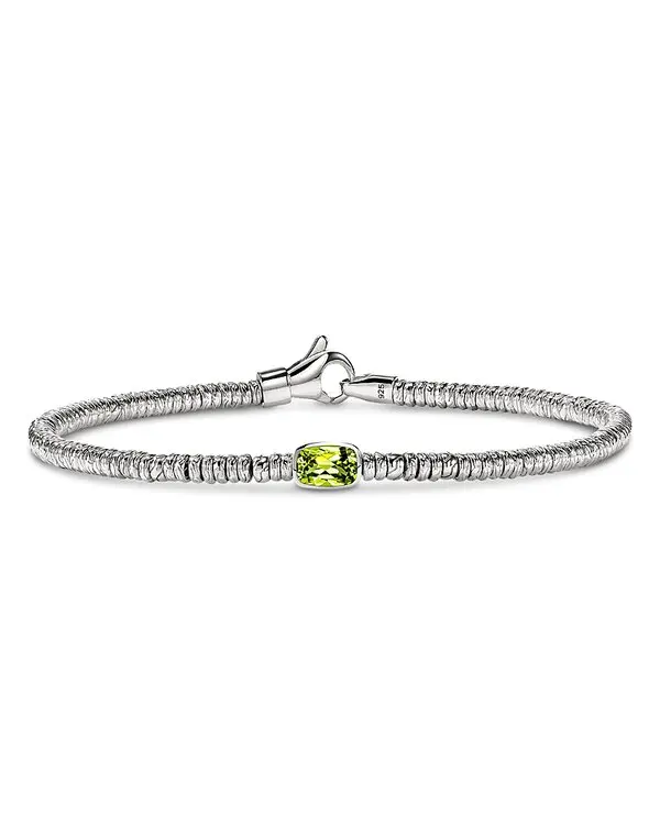 John Hardy Sterling Heishi Peridot Bead Bracelet