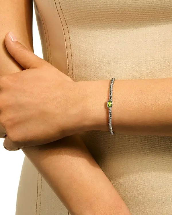 John Hardy Sterling Heishi Peridot Bead Bracelet