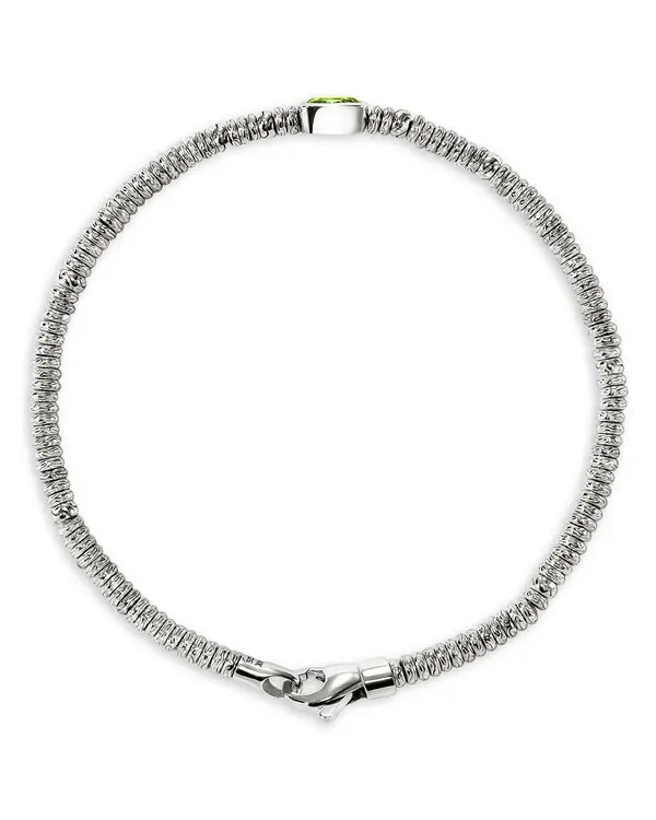 John Hardy Sterling Heishi Peridot Bead Bracelet