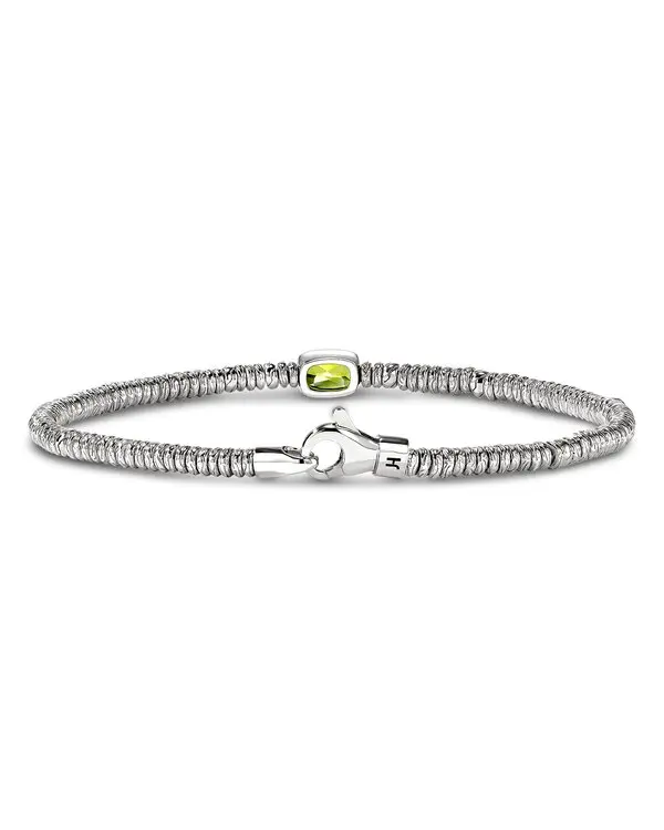 John Hardy Sterling Heishi Peridot Bead Bracelet