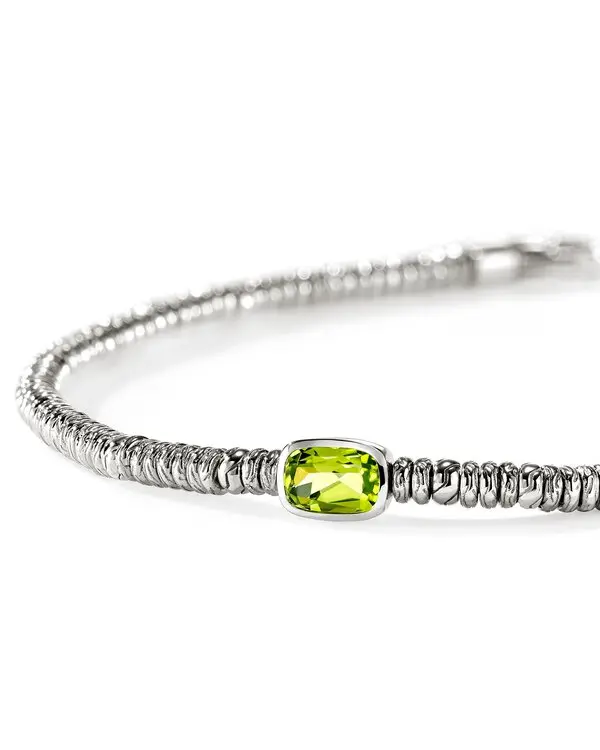 John Hardy Sterling Heishi Peridot Bead Bracelet