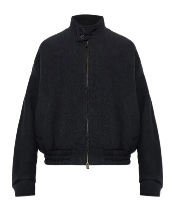 DARKPARK Herringbone Wool Bomber Jacket