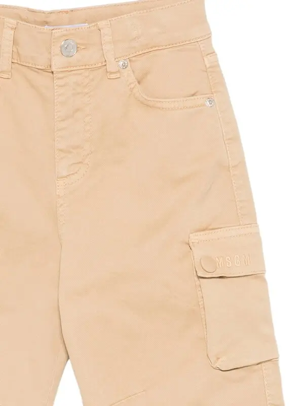 MSGM Logo-embroidered Cargo Pants - Beige