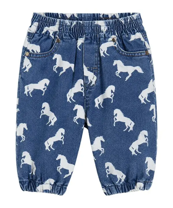 Stella McCartney Elastic Waist Printed Jeans - Blue