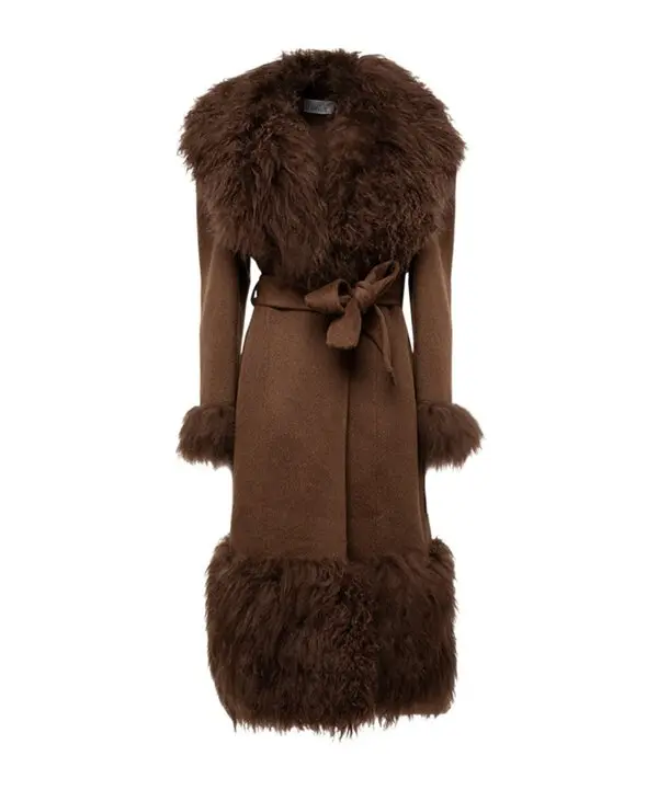 Giuseppe Di Morabito Shearling-trim Belted Coat
