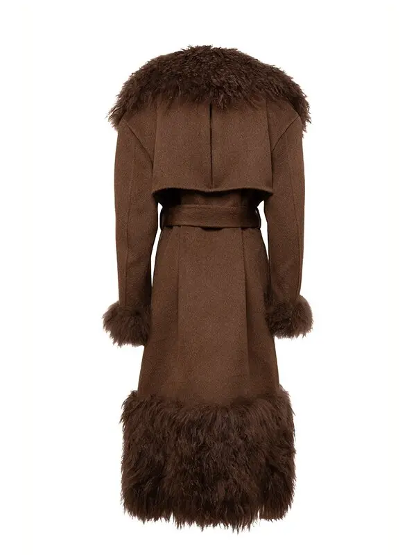 Giuseppe Di Morabito Shearling-trim Belted Coat