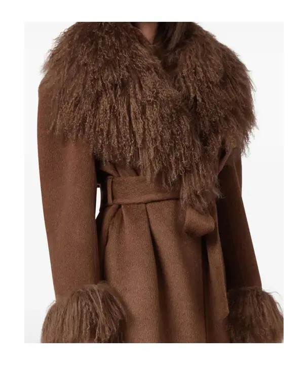 Giuseppe Di Morabito Shearling-trim Belted Coat