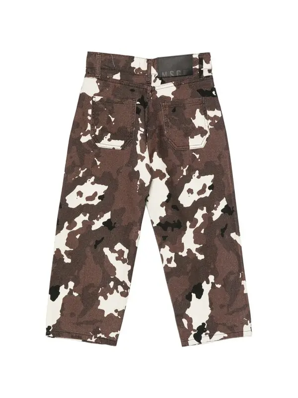 MSGM Camouflage Print Straight Leg Trousers