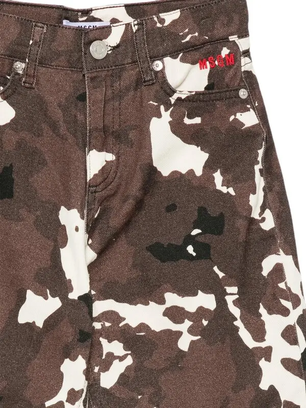 MSGM Camouflage Print Straight Leg Trousers