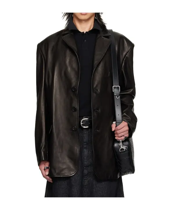 LU'U DAN Oversized Tailored Leather Blazer