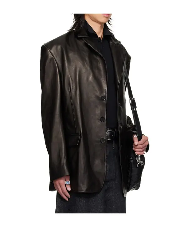 LU'U DAN Oversized Tailored Leather Blazer