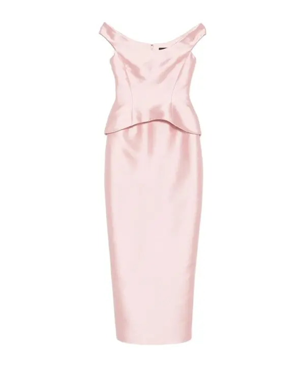 Solace Off-the-shoulder Dress With Ruffle Detailing - Light Pink