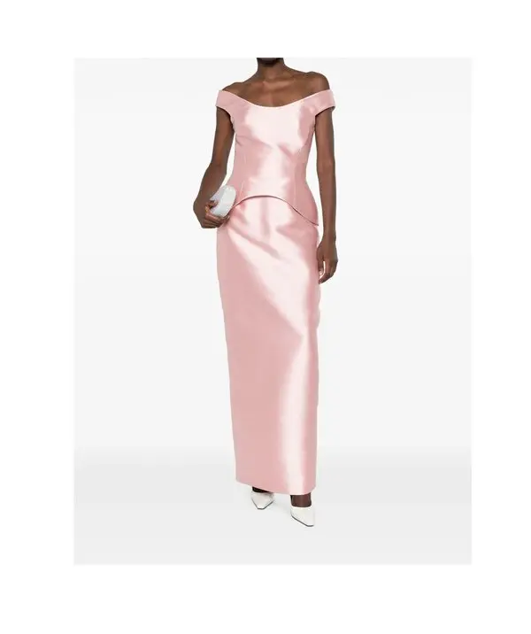 Solace Off-the-shoulder Dress With Ruffle Detailing - Light Pink