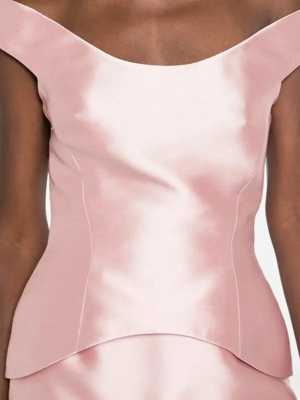 Solace Off-the-shoulder Dress With Ruffle Detailing - Light Pink