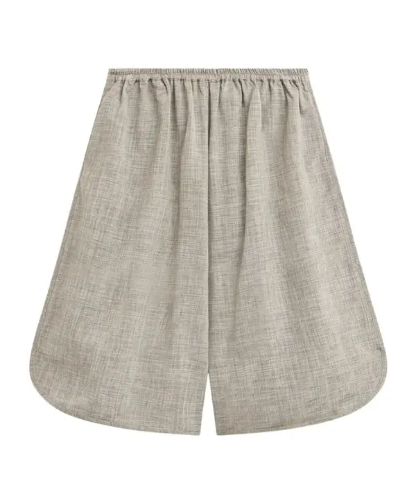 THE FRANKIE SHOP Elastic Waist Bermuda Shorts - Beige