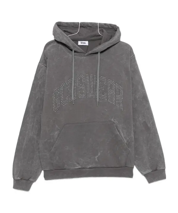 Gcds Stud-embellished Washed-effect Hoodie