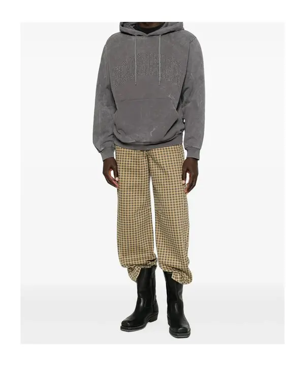 Gcds Stud-embellished Washed-effect Hoodie