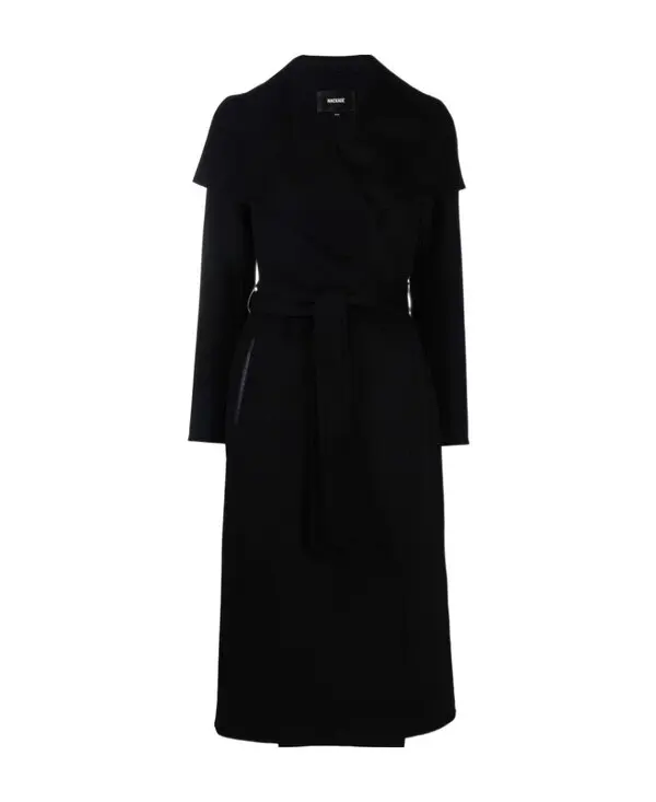 Mackage Belted Long Coat - Black