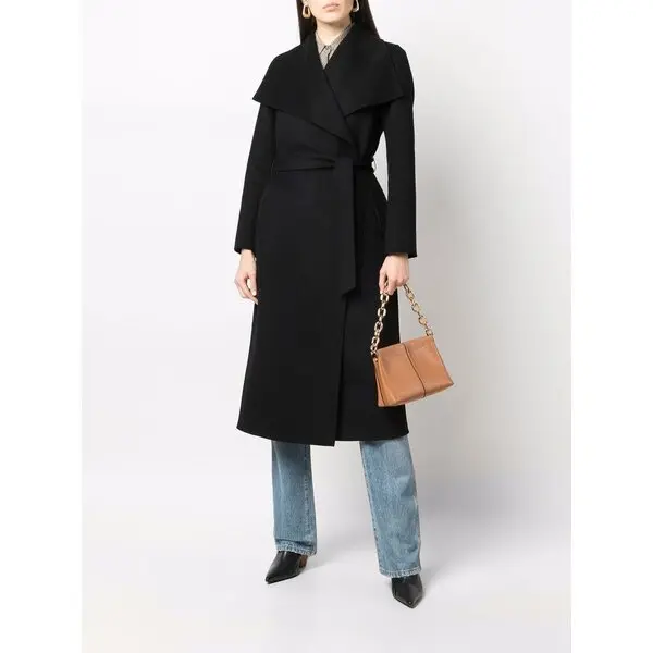 Mackage Belted Long Coat - Black