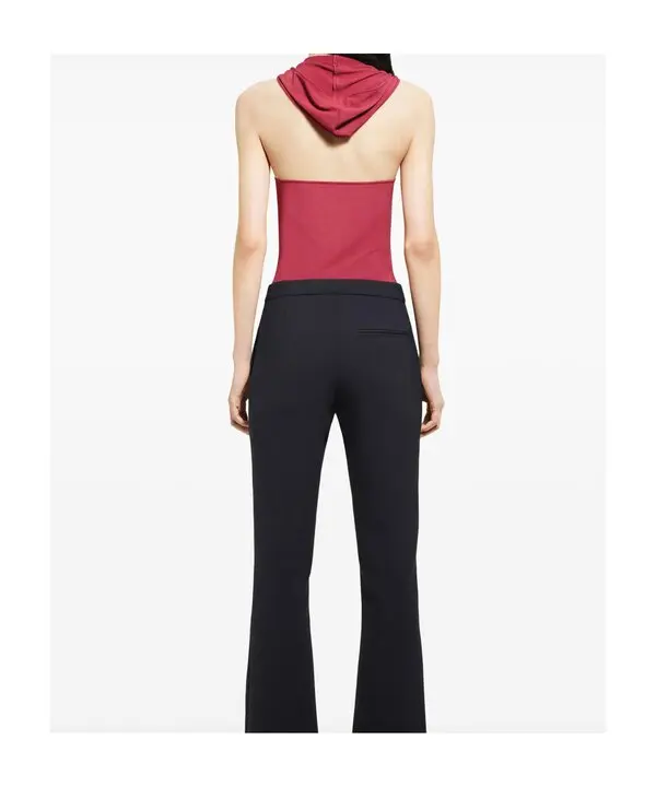 COURREGES Sleeveless Hooded Illusion Bodysuit - Red