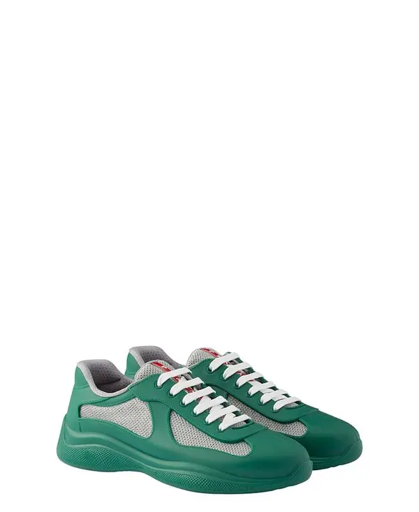 Prada America's Cup Soft Rubber And Bike Fabric Sneakers - Green