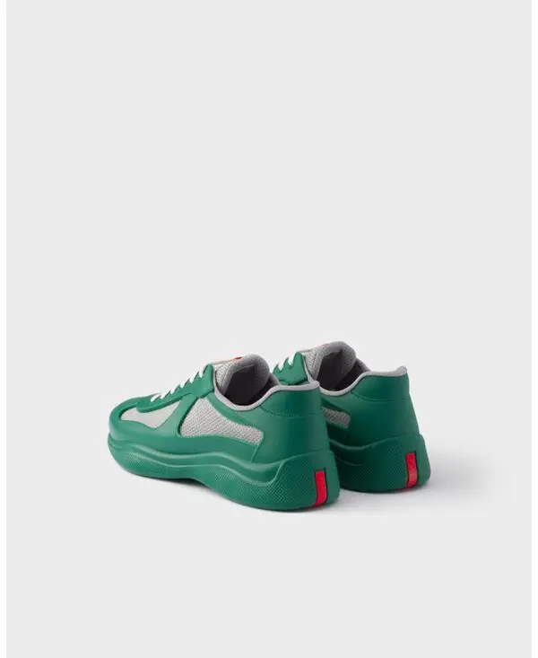 Prada America's Cup Soft Rubber And Bike Fabric Sneakers - Green